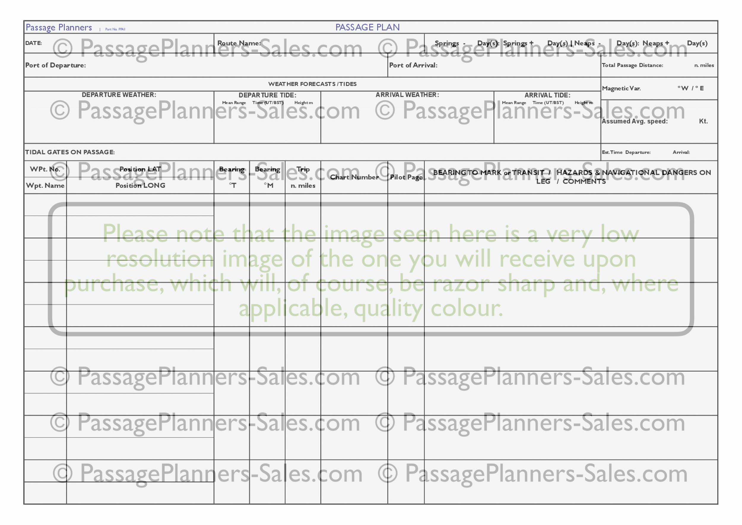 B Passage Planning Forms Page 1 2 size A4 B Passage Planning Forms Page 1 2 size A4